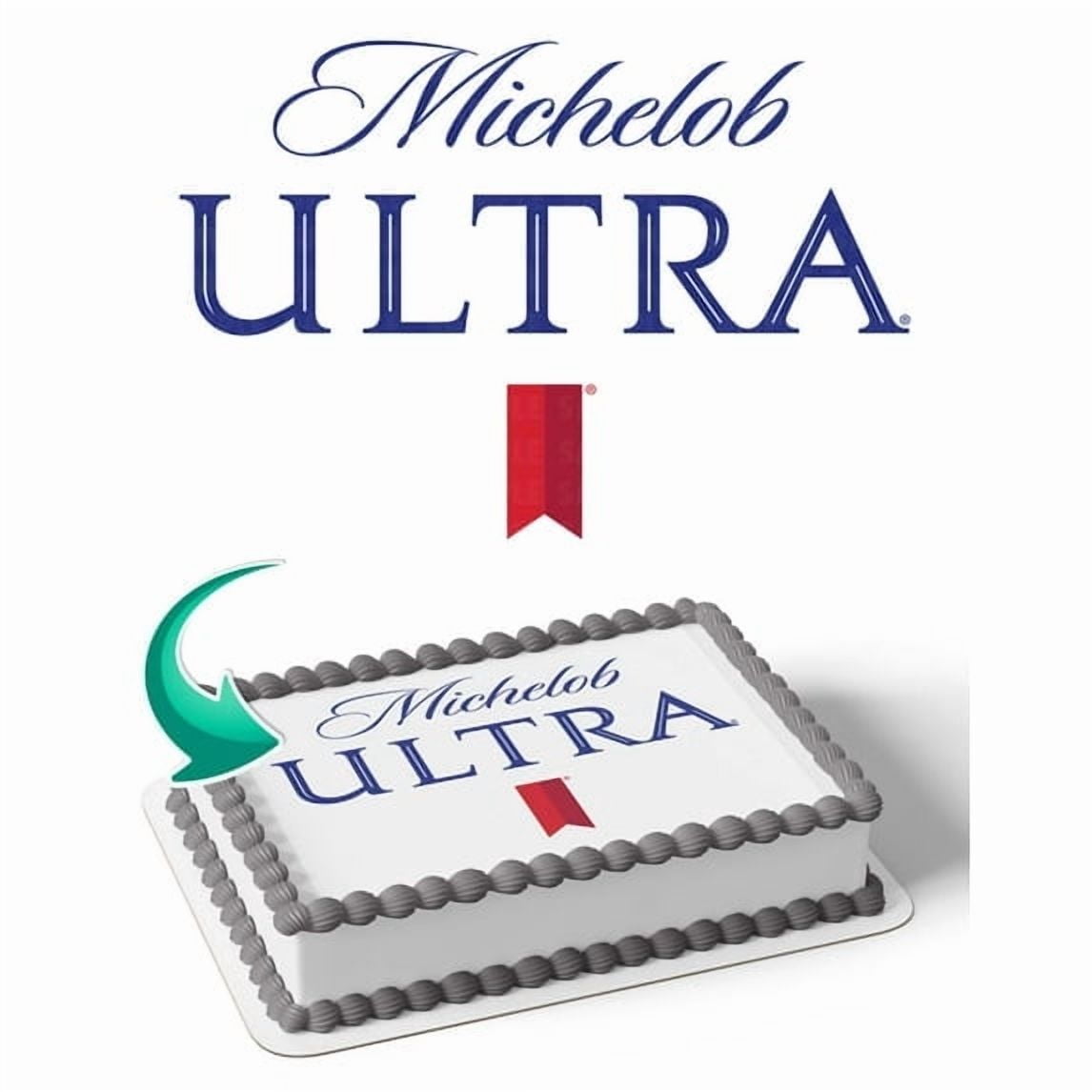 Michelon Ultra Beer Label Birthday Edible Image Cake Topper For Quarter ...