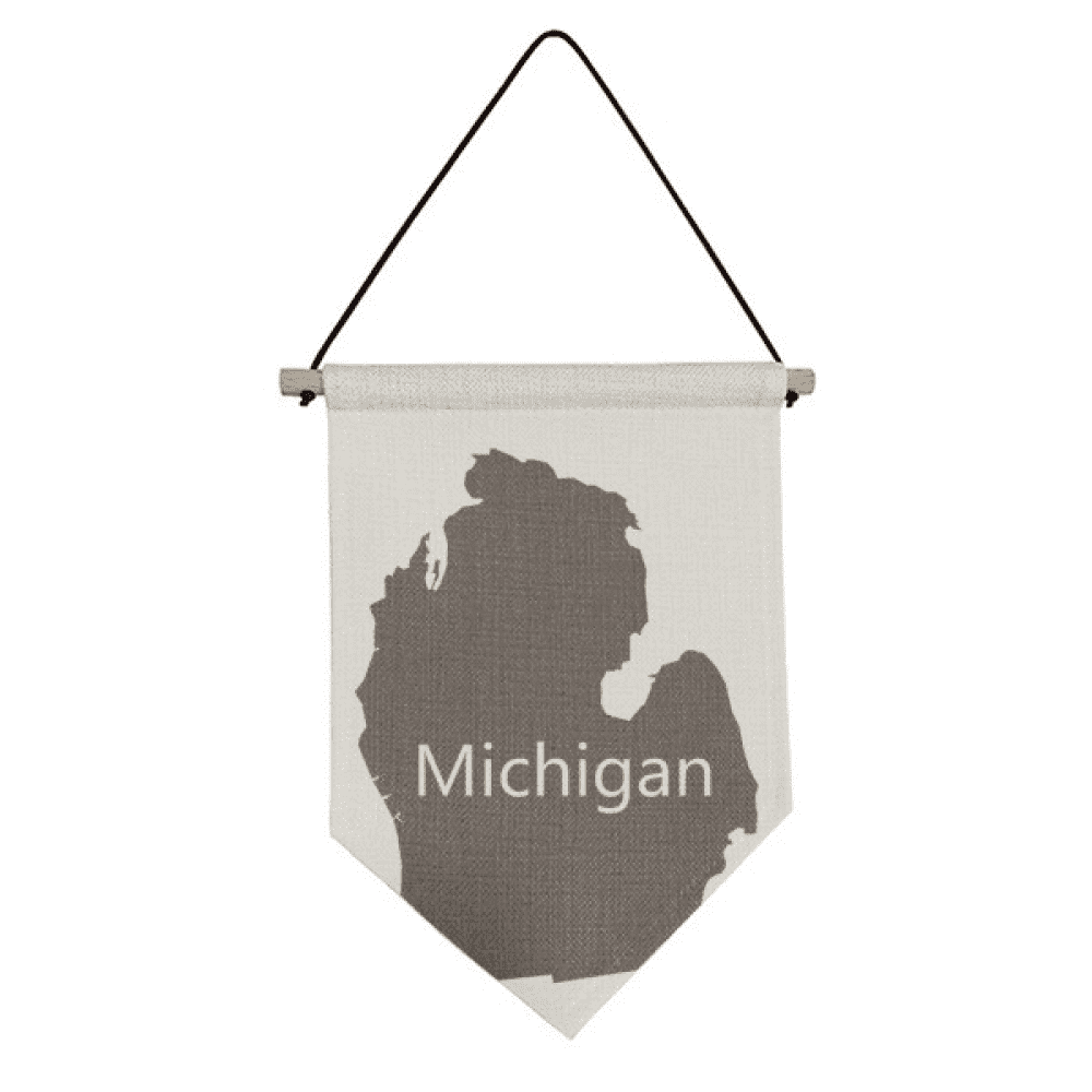 Michigan America USA Map Outline Canvas Flag Hanging Wall Art Decor ...