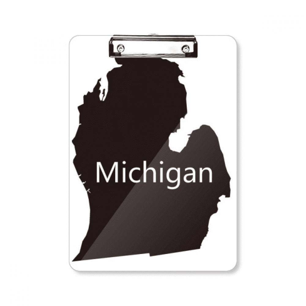 Michigan America USA Map Outline Clipboard Folder Writing Pad Backing ...