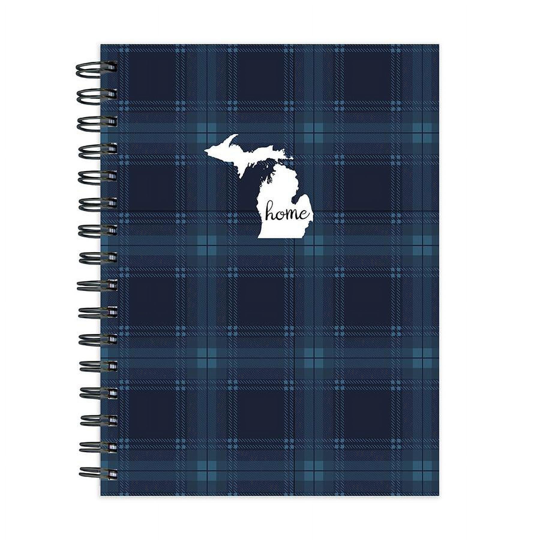 Michigan Blue Plaid Journal - 7x9 State Pride Spiral Lined Journal ...