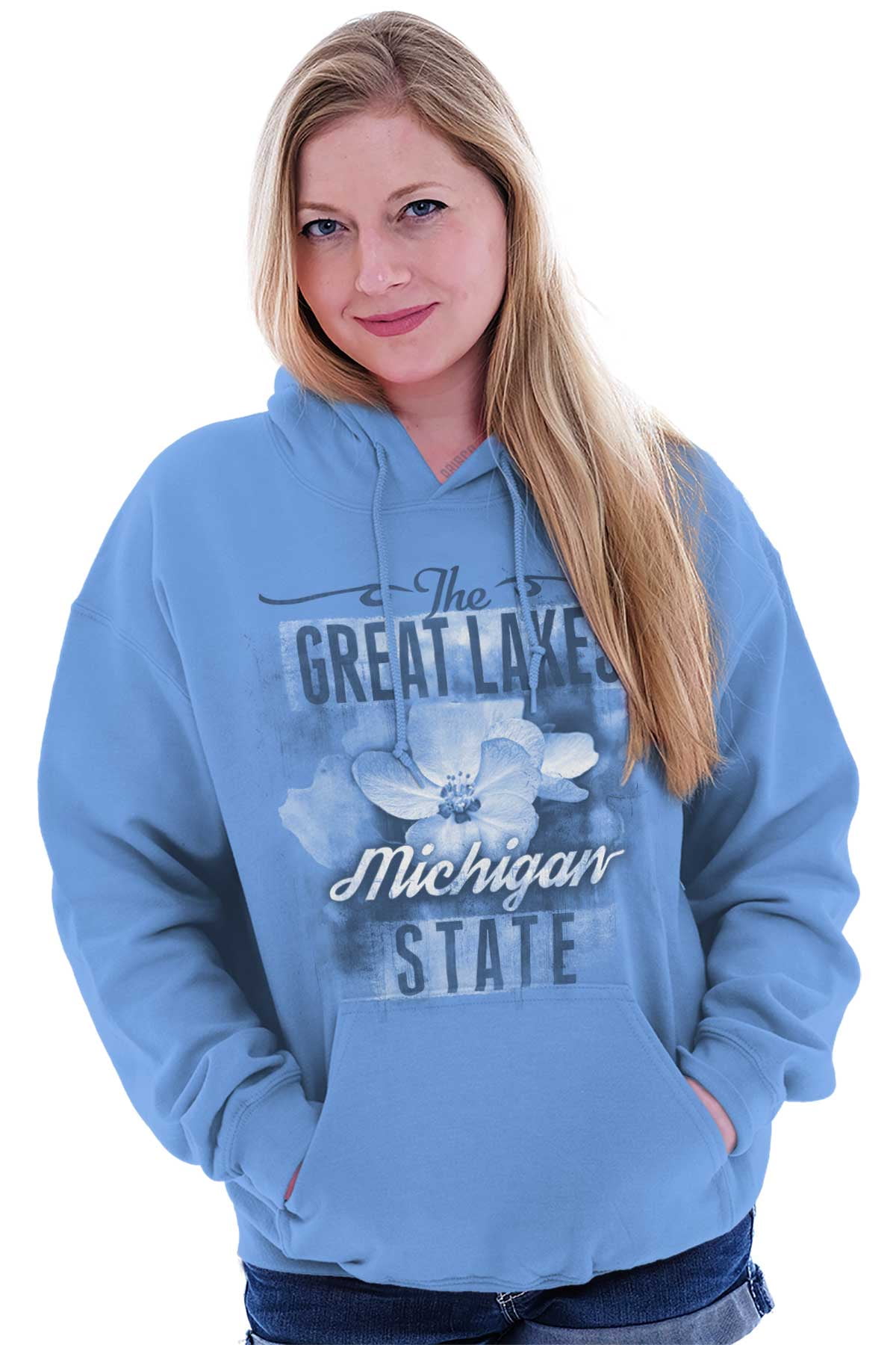 Michigan Cute State Flower Souvenir Hoodie Sweatshirt Women Brisco ...