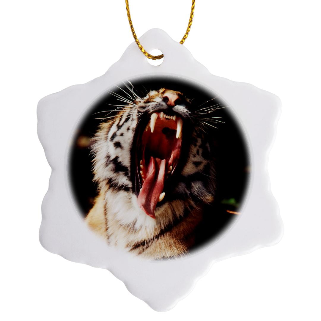 3drose, Michigan, Detroit, Detroit Zoo, Tiger with Mouth Open, 3 inch ...