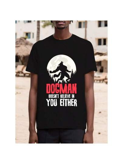 Michigan Dogman Graphic T-Shirt - Cryptid Monster Design, 100% Cotton ...