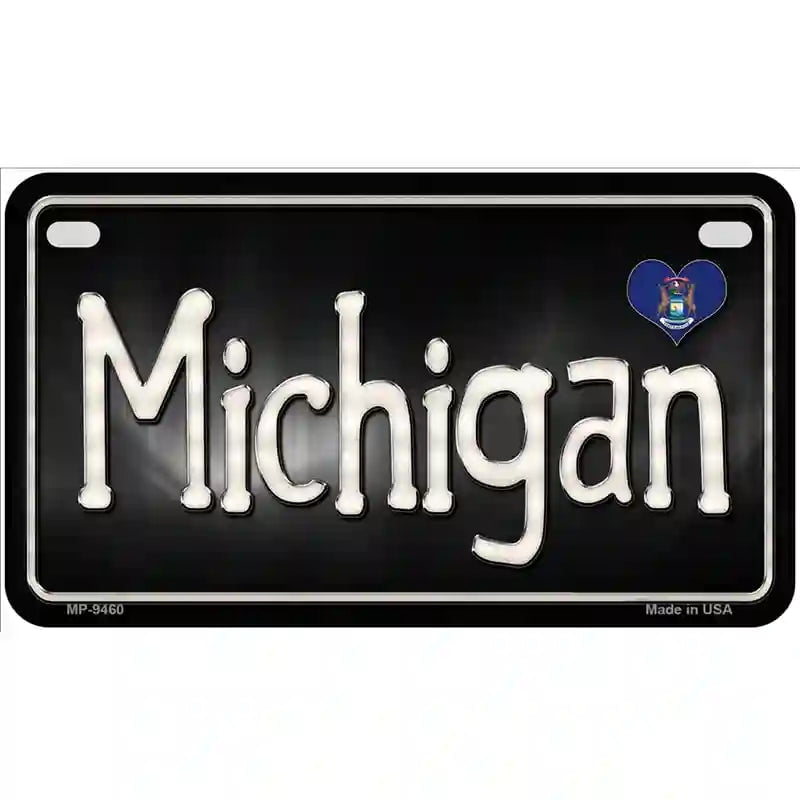 Michigan Flag Script Metal Novelty License Plate 7" x 4" Motorcycle ...