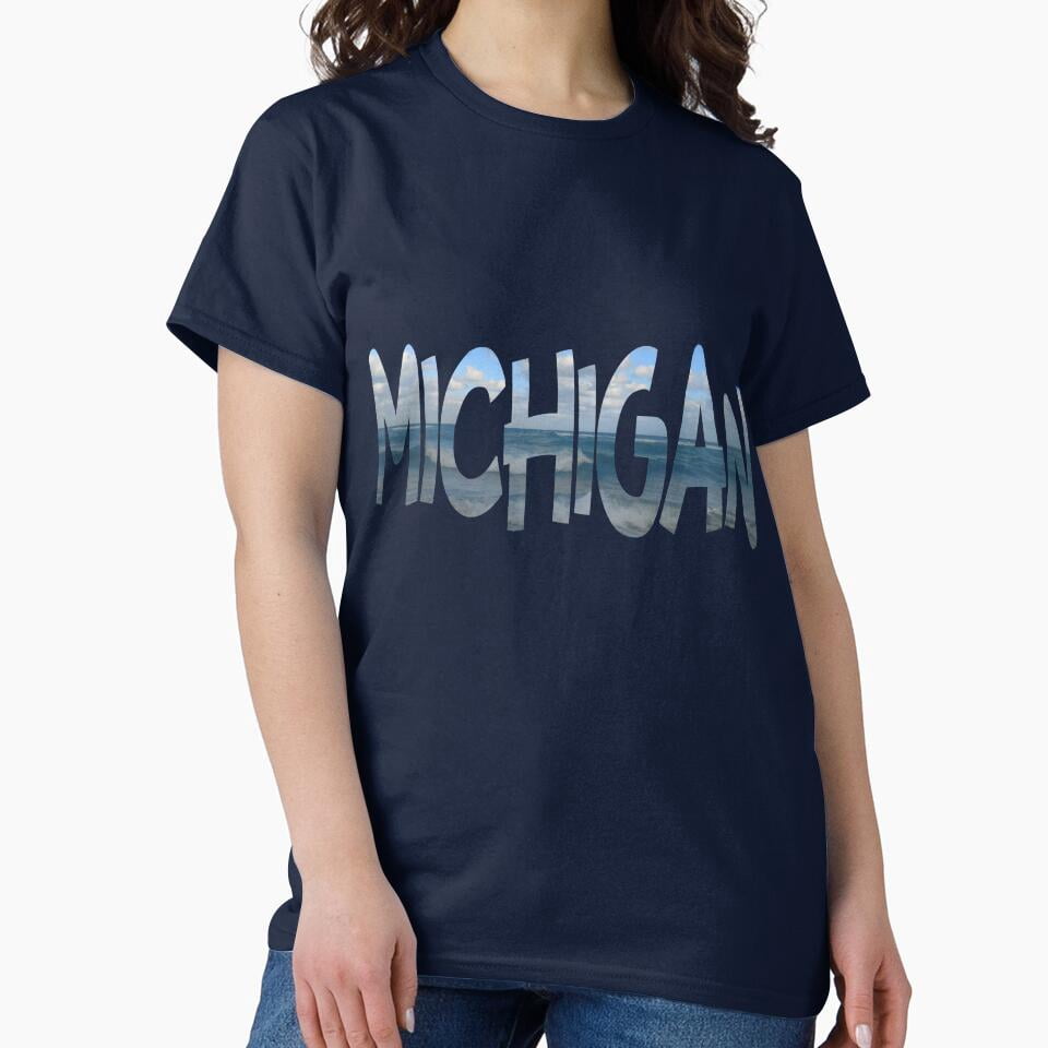 Michigan Lake Background Shirt, Casual Graphic Tee, Everyday Short ...