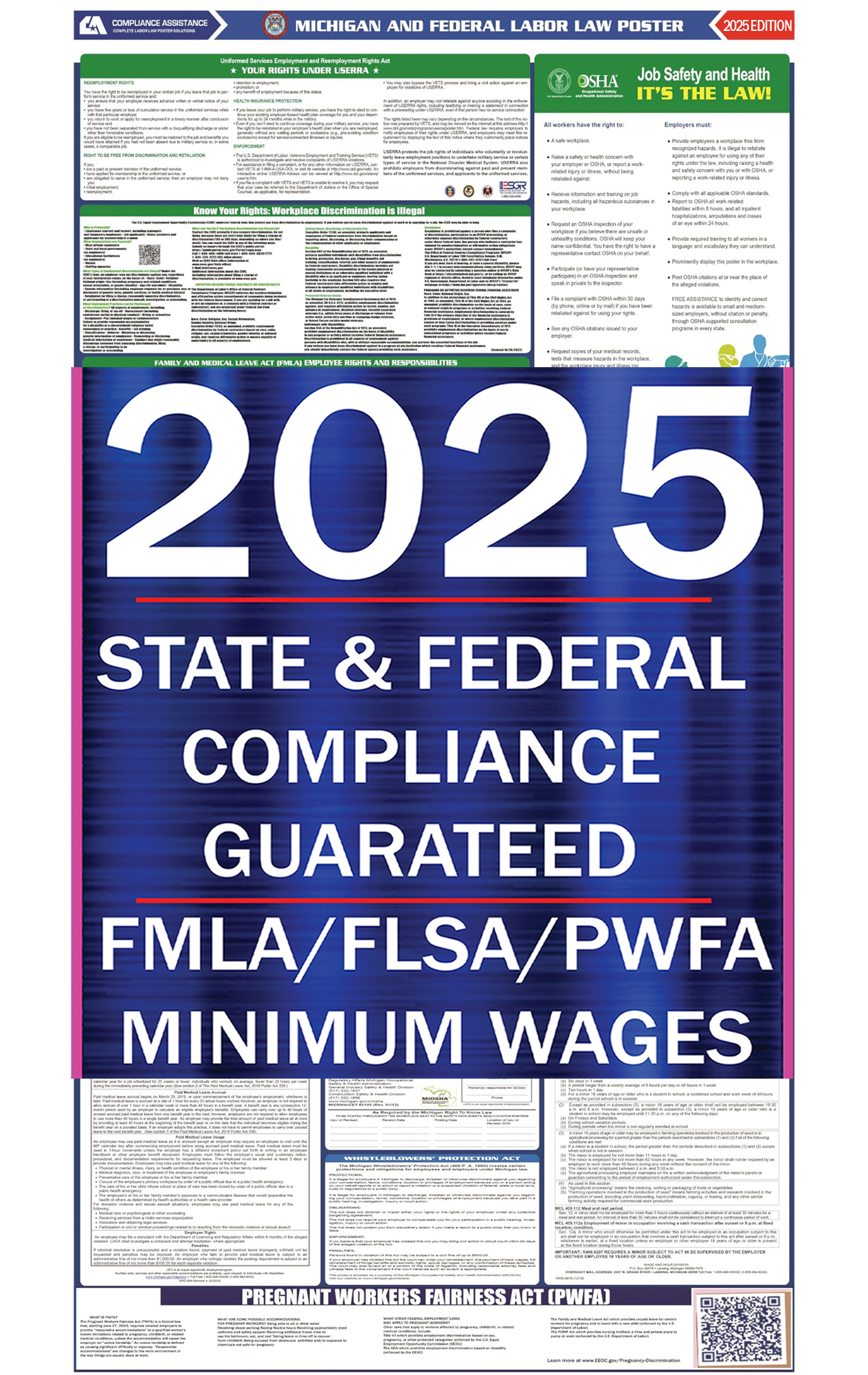 Michigan (MI) 2025 State Labor Law Poster - State, Federal and OSHA ...