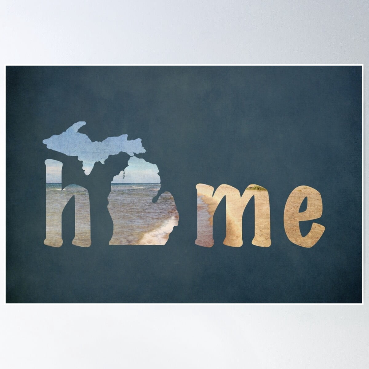 Michigan, My Home Poster Wall Art, Modern Wall Decor For Living Room ...