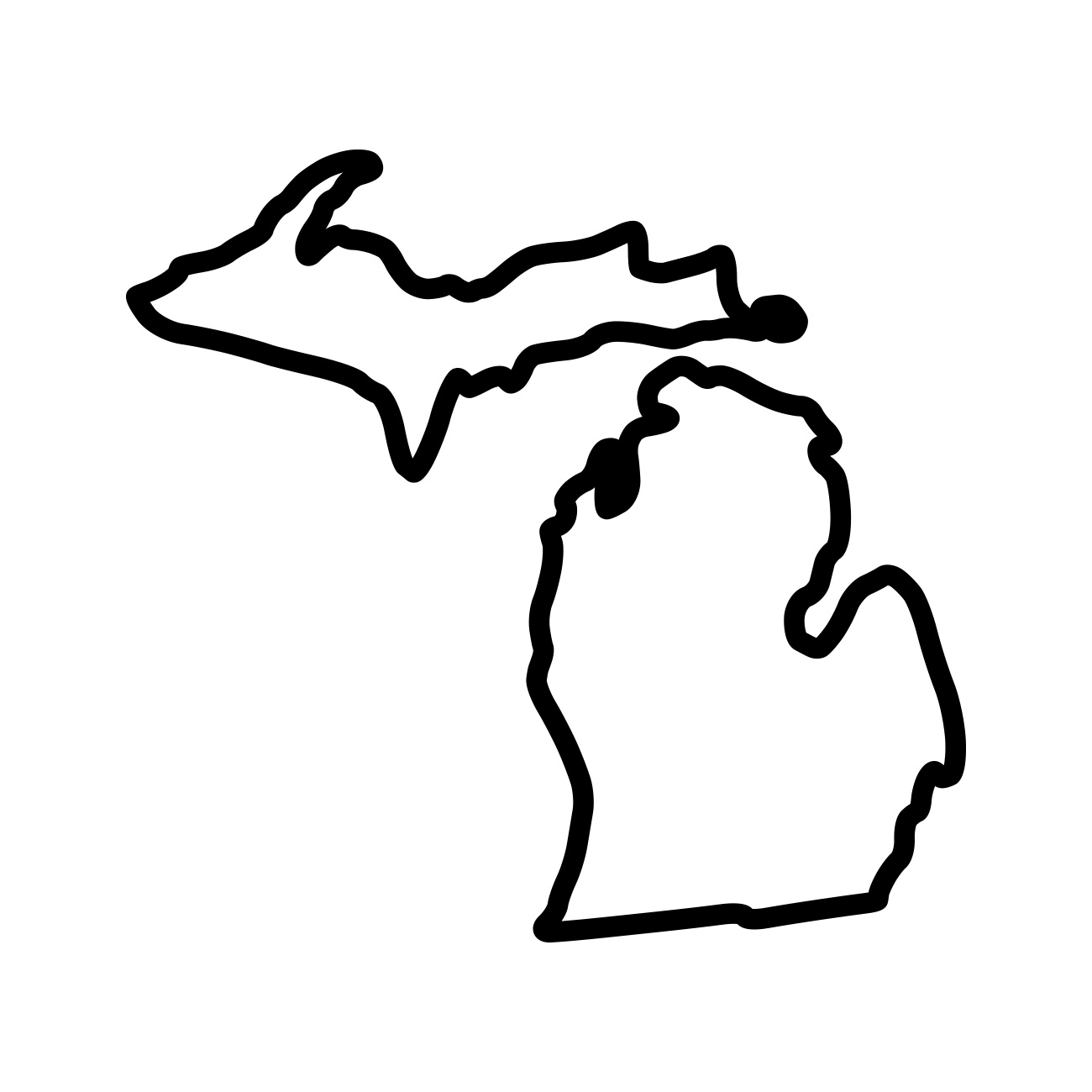 Michigan Outline Sticker Decal Die Cut - Self Adhesive Vinyl ...