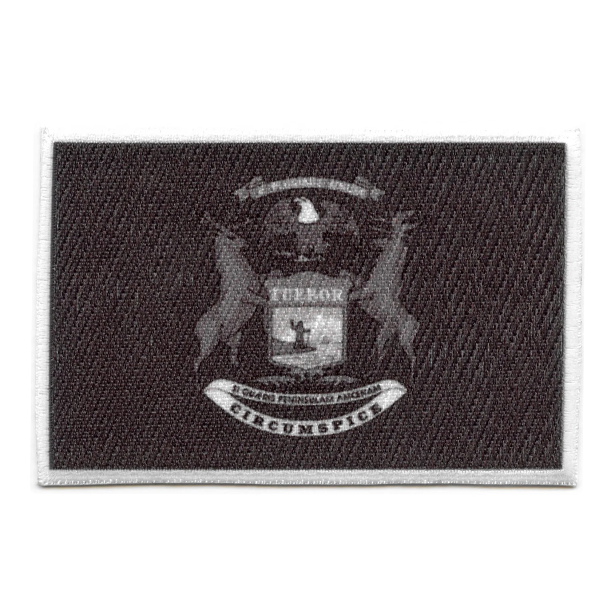 Michigan Patch State Flag Grayscale Embroidered Iron On - Walmart.com