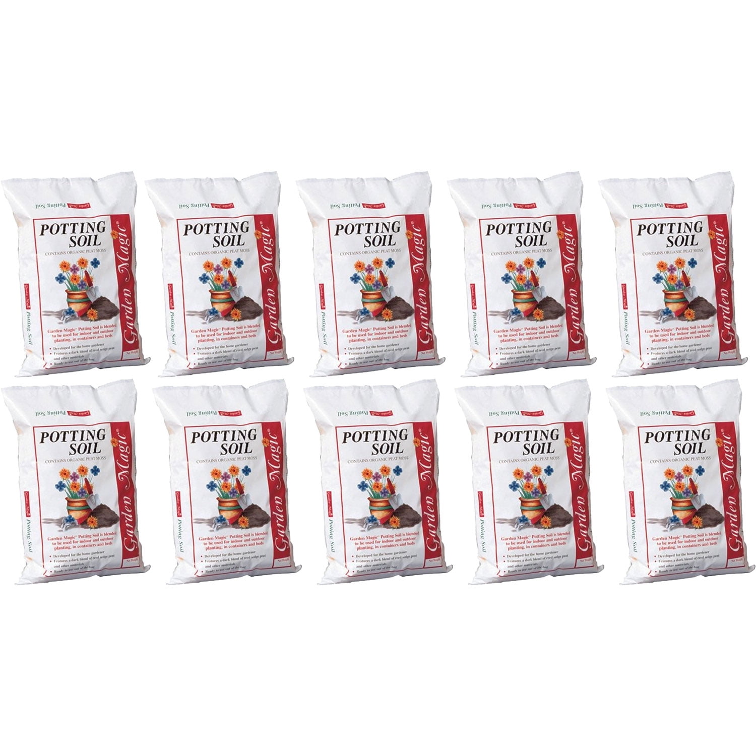 Michigan Peat 5720 Garden Magic Potting Soil Mix, 20 Pound Bag (10 Pack ...