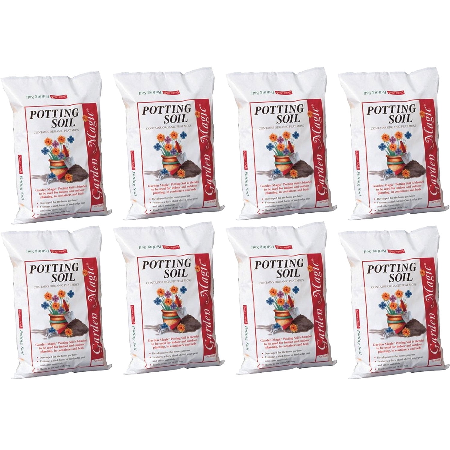 Michigan Peat Garden Magic Potting Soil Mix for Vegetables, 20lb Bag (8 ...