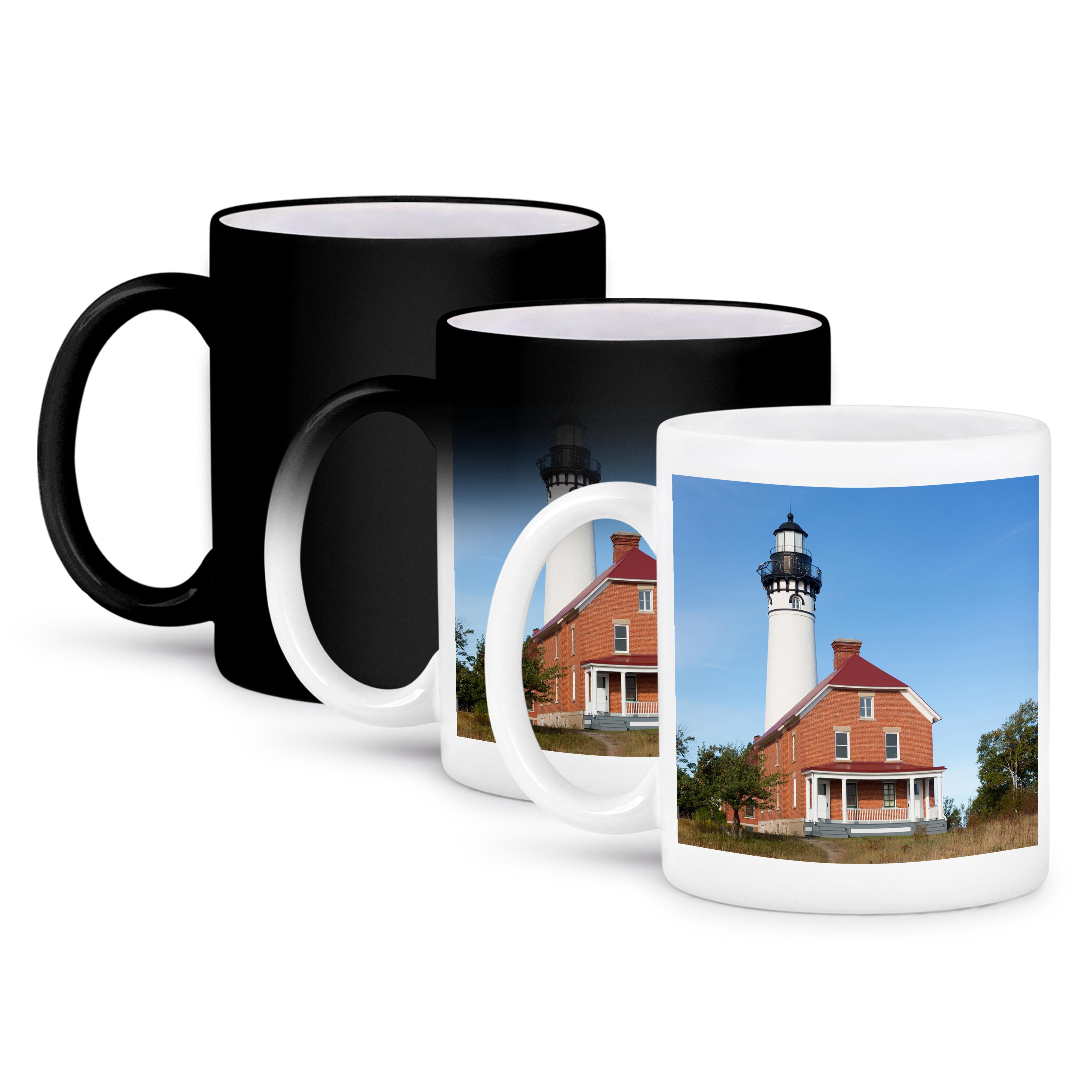 Michigan, Pictured Rocks Lakeshore, Au Sable Point Lighthouse., 11oz ...