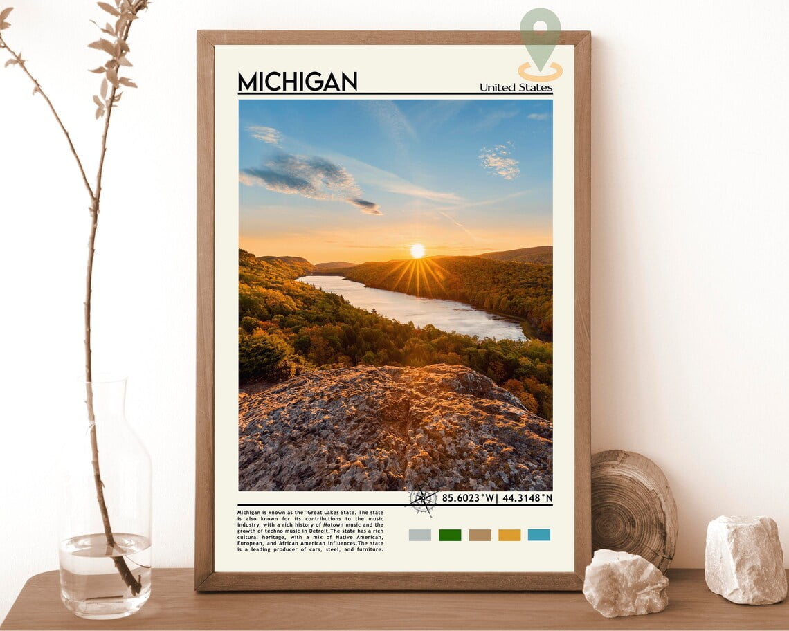 Michigan Print, Michigan Art, Michigan Poster, Michigan Photo, Michigan ...