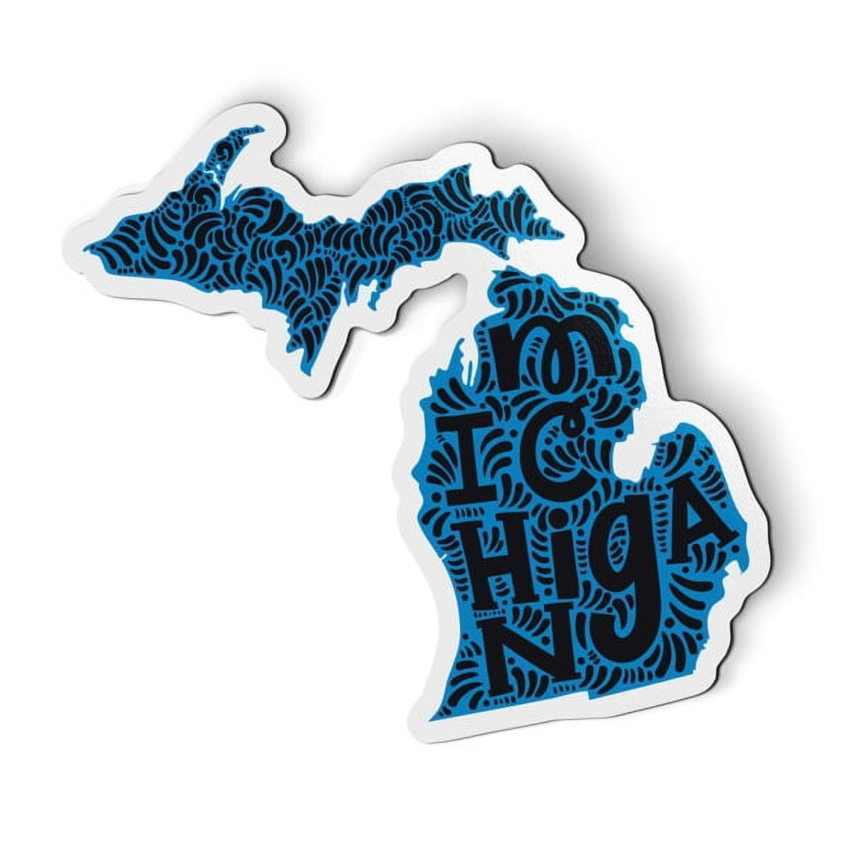 Michigan Shape Cute Letters Native Local - 5.5" Magnet for Car Locker ...