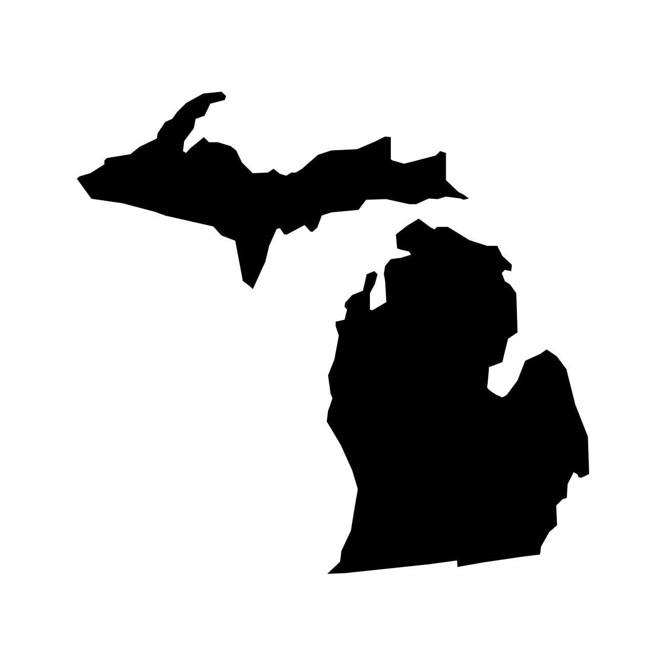 Michigan Shaped Sticker Decal Die Cut - Self Adhesive Vinyl - Weatherproof - Made in USA - Many ...