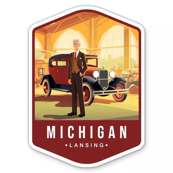 Michigan State Badge Travel Sticker Phone Decal Water Bottle Stickers ...