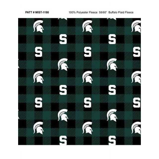 Michigan State Buffalo Plaid Crafting Fleece Fabric, by the yard ...