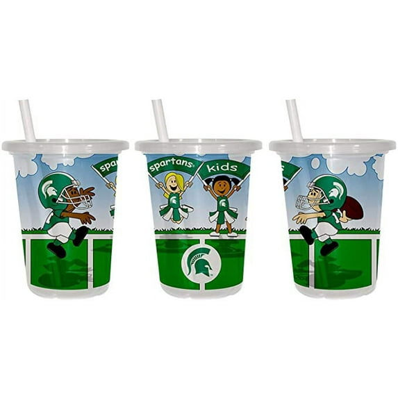 Michigan State NCAA Spartan's 10 oz Sip n Go Plastic Cups (Set of 3 ...