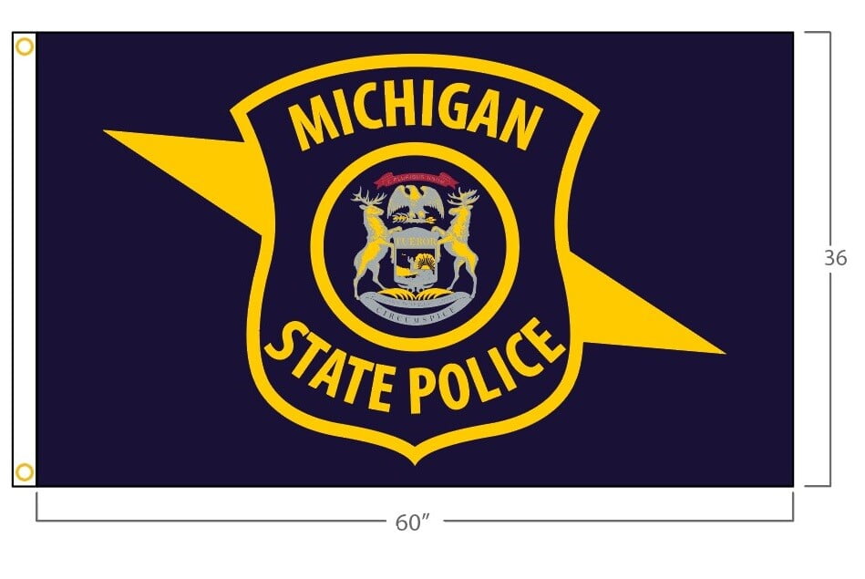 Michigan State Police Flag 3 ft x 5 ft Heavyweight Outdoor Nylon ...