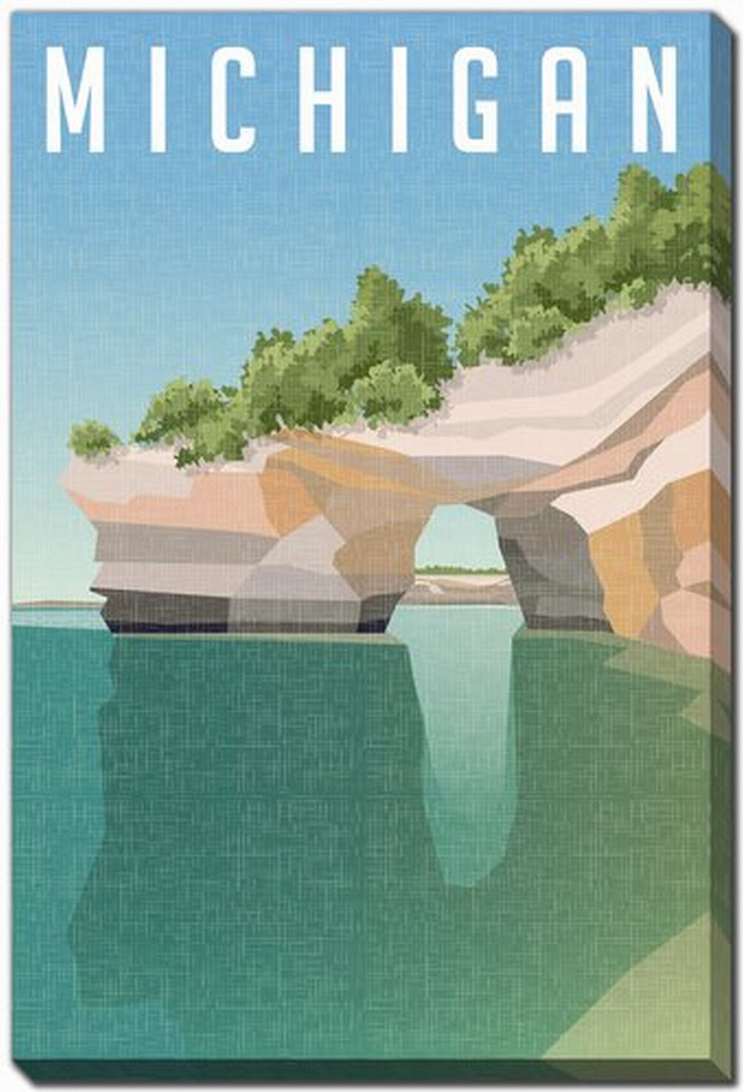 Michigan State Poster, 16" x 20" Print on Canvas Wall Art by Art Source ...