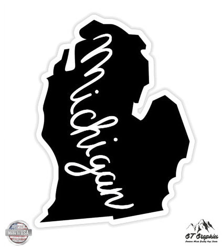 Michigan State Shape - 5" Vinyl Sticker - For Car Laptop I-Pad ...