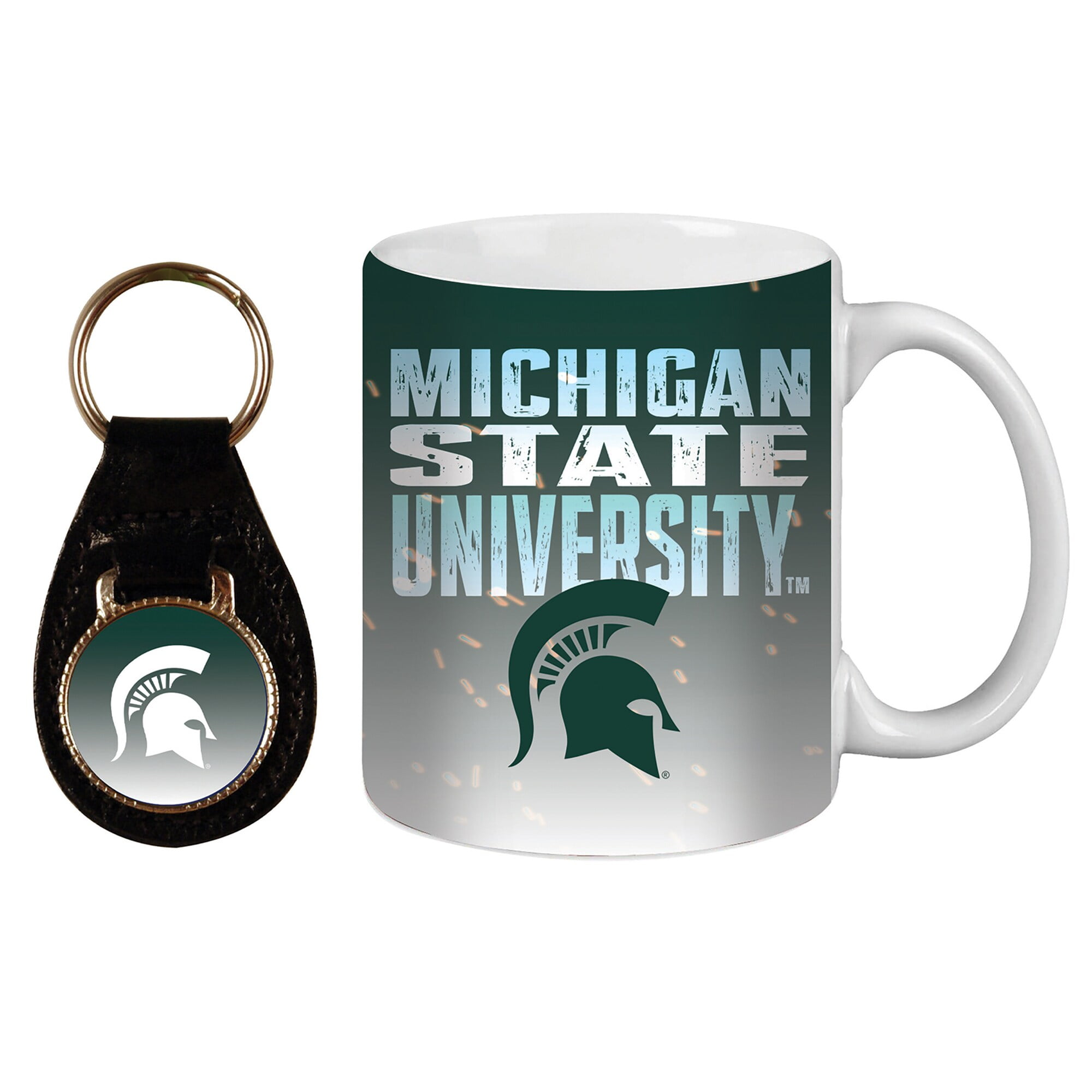 Michigan State Spartans 11oz. Ceramic Coffee Cup & Leather Keychain ...