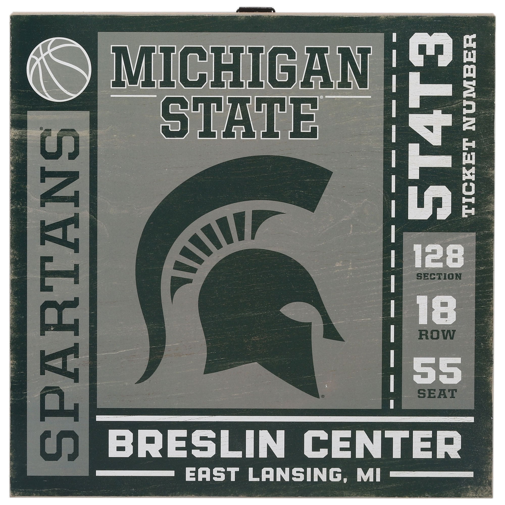 Michigan State Spartans 14'' x 14'' Team Deep Wood Sign - Walmart.com