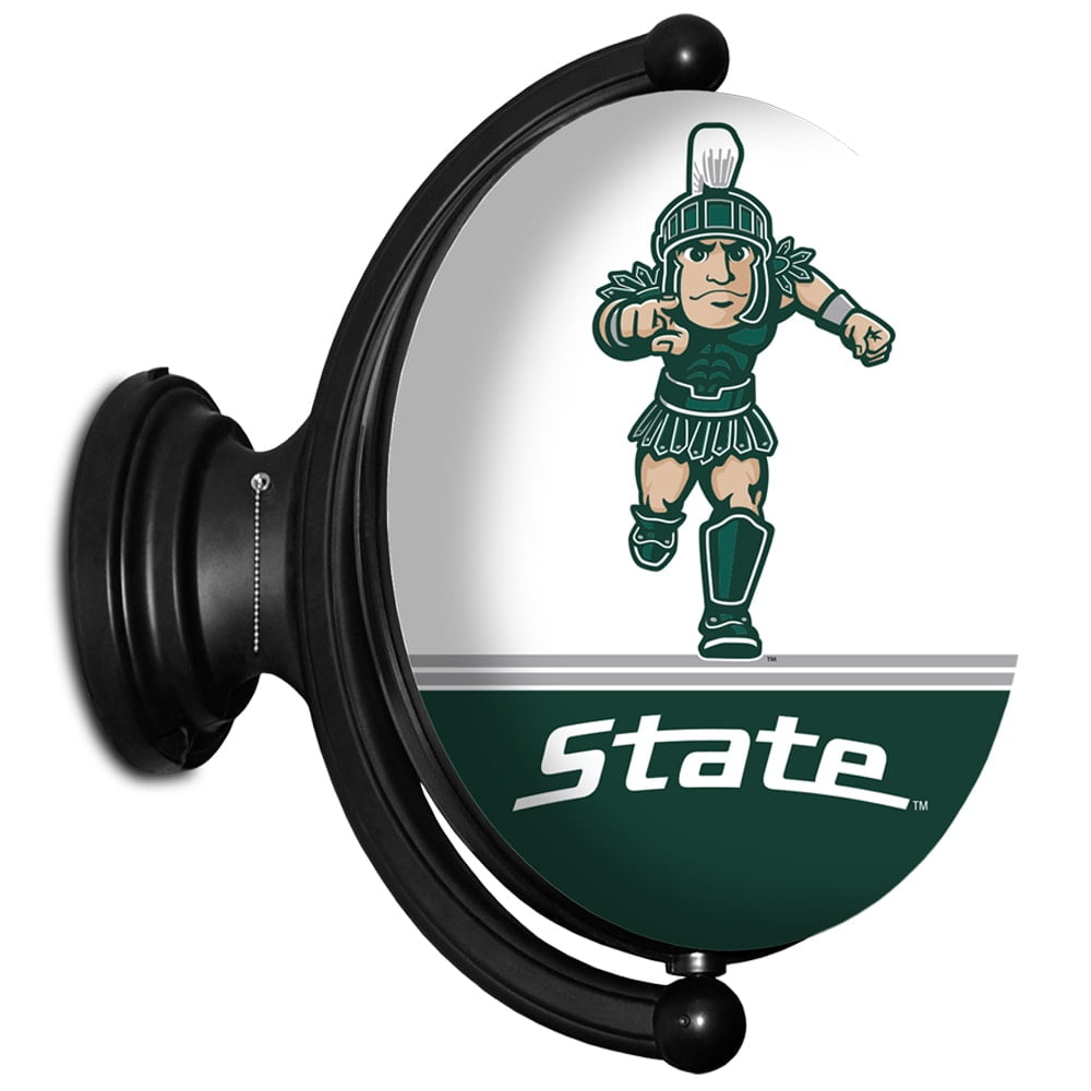 Michigan State Spartans 23'' x 21'' Mascot Illuminated Rotating Wall ...
