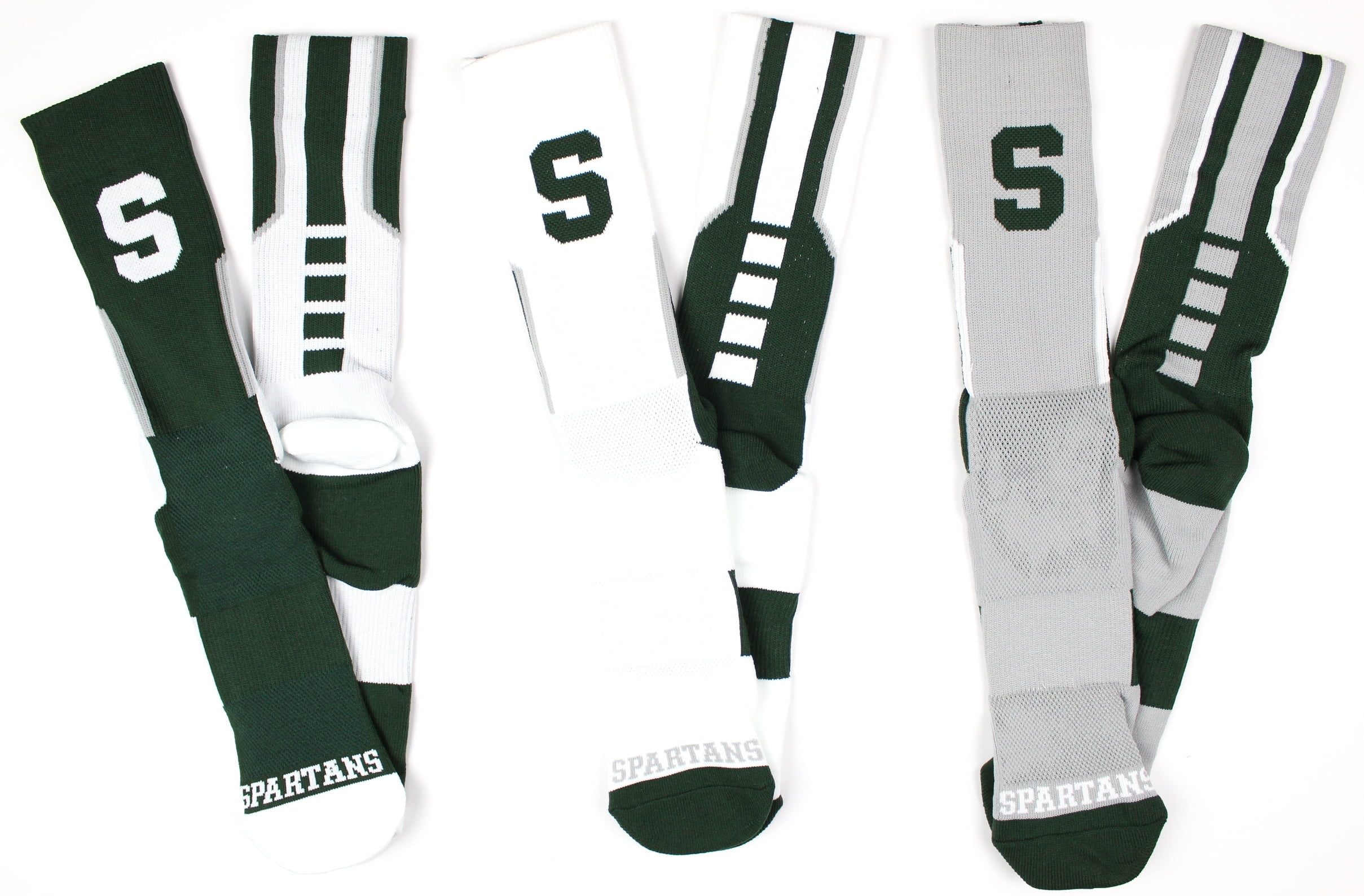 Michigan State Spartans 3 Piece Sport Performance Socks Bundle ...