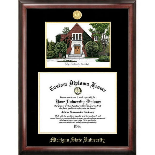 Michigan State University, Alumni Chapel, 8.5" x 11" Gold Embossed ...