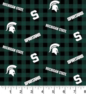 Michigan State University Cotton Fabric-Sold by the Yard-Buffalo Plaid ...