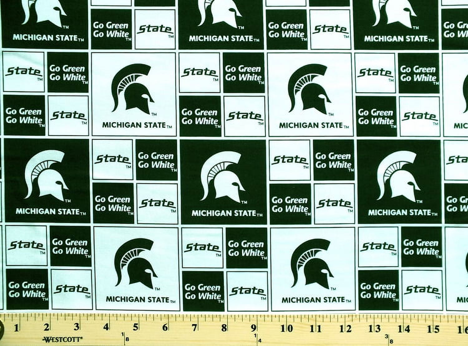 Michigan State University Fabric Fine Cotton Classic Geometric Design ...