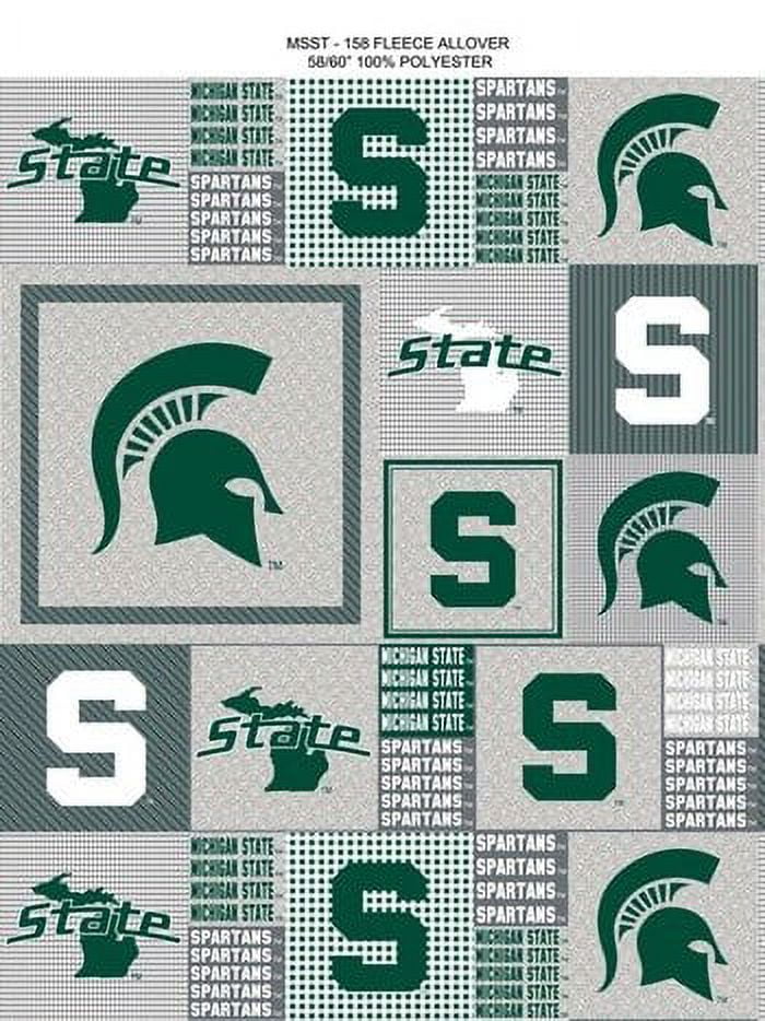 Michigan State University Heather Grey Printed Fleece Fabric-Sold by ...