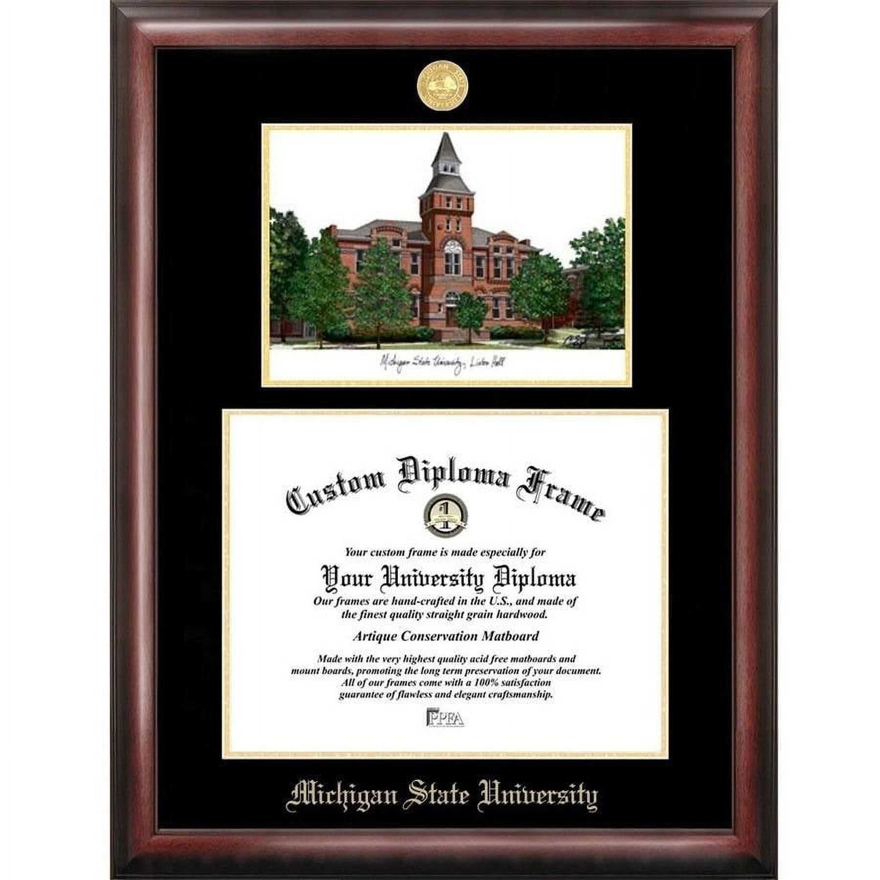Michigan State University, Linton Hall, 8.5" x 11" Gold embossed ...