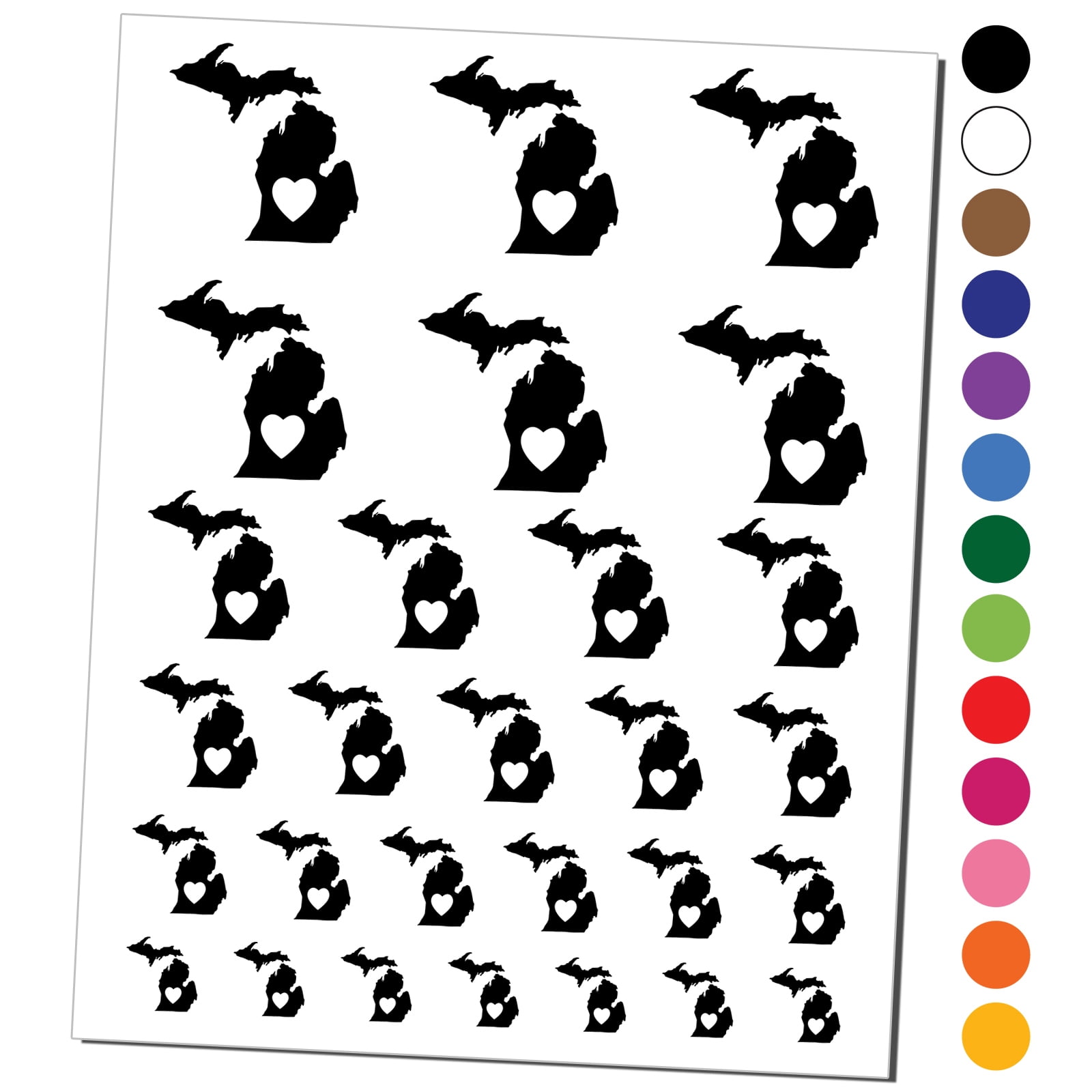 Michigan State with Heart Water Resistant Temporary Tattoo Set Fake ...