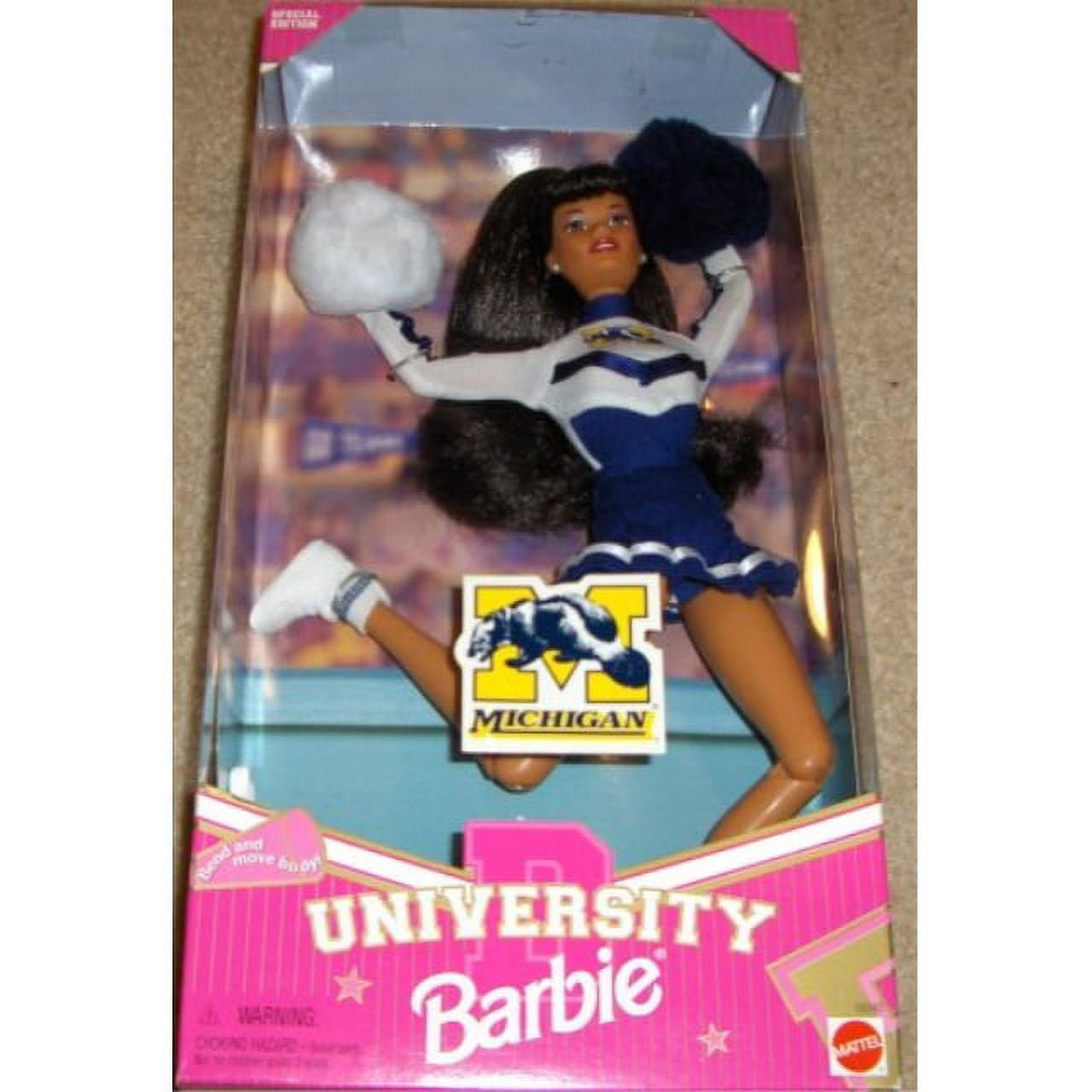 Michigan University Cheerleader Barbie Doll African American 1996 ...
