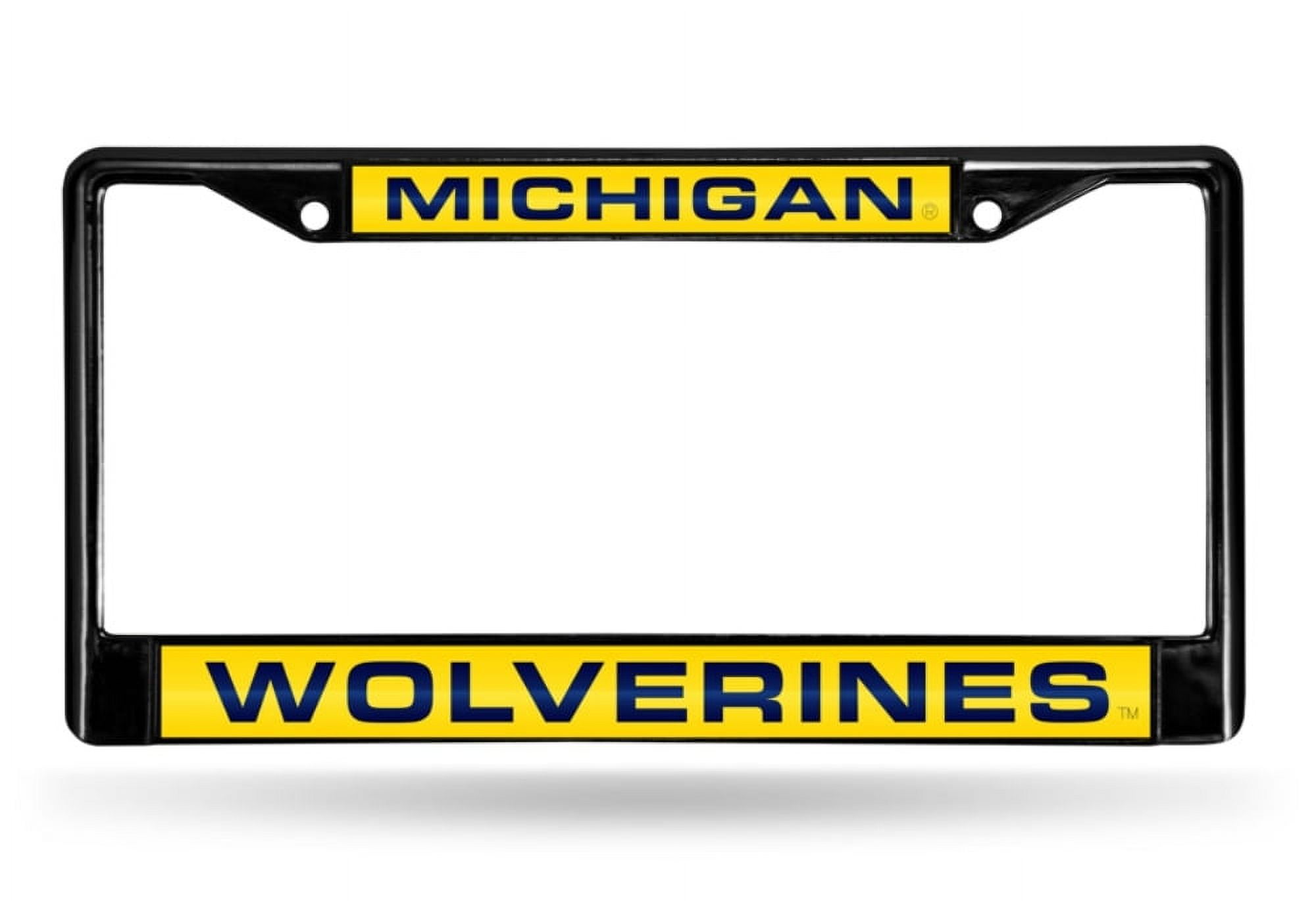 Michigan-Wolverine's Black Metal Laser Cut License Plate Frame ...