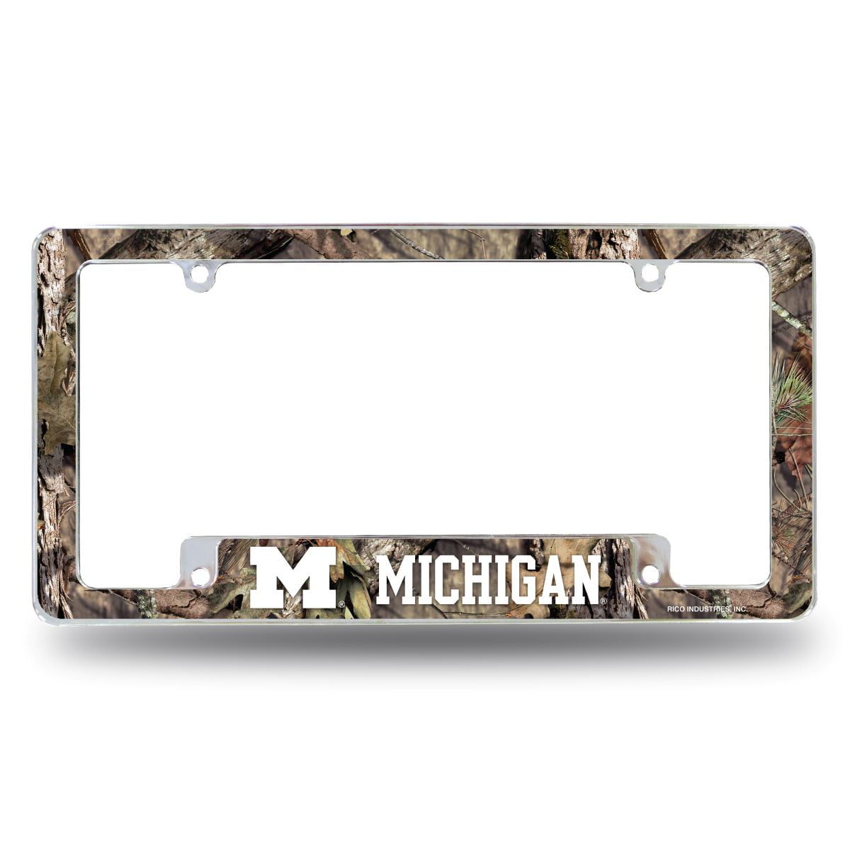 Michigan-Wolverine's Chrome Metal License Plate Frame with Bold Mossy ...