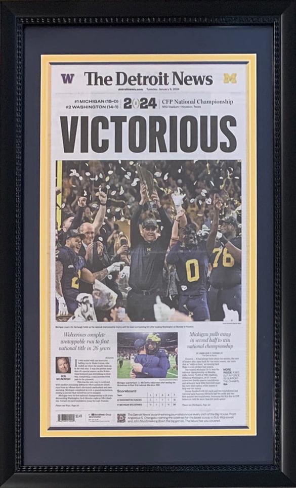 Michigan Wolverines 2024 National Champions VICTORIOUS Detroit News ...