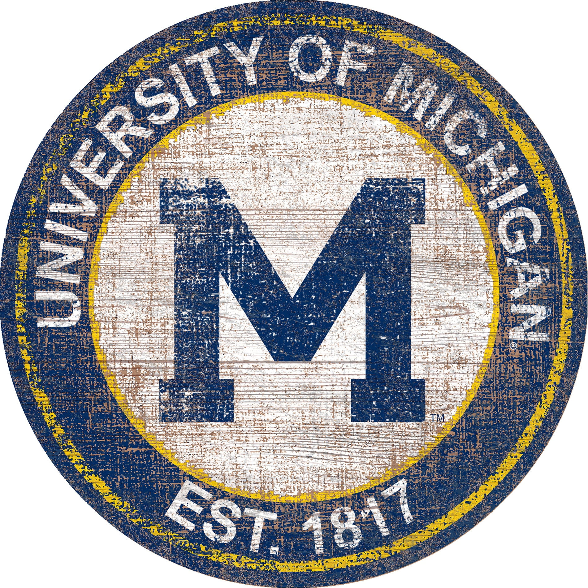Michigan Wolverines 24'' Round Heritage Logo Sign - Walmart.com