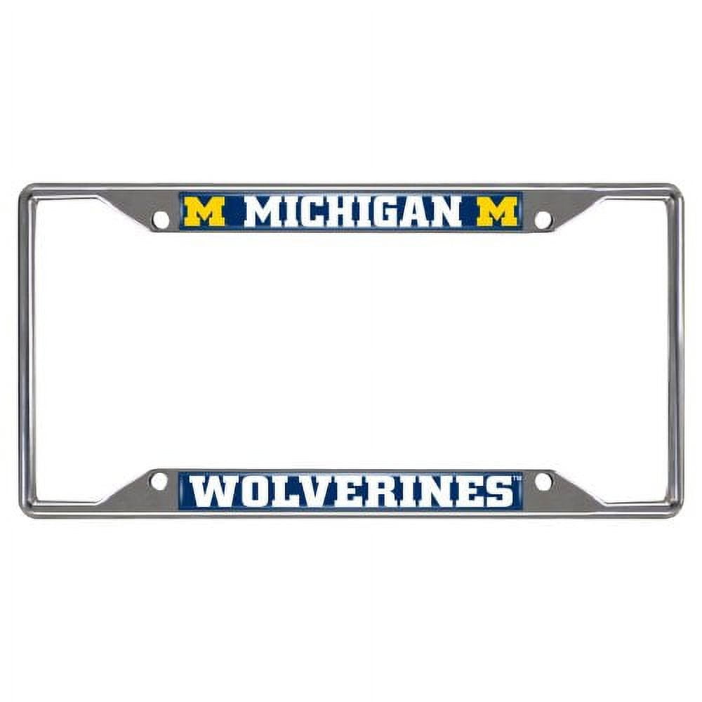 Michigan Wolverines Chrome Metal License Plate Frame, 6.25in x 12.25in ...