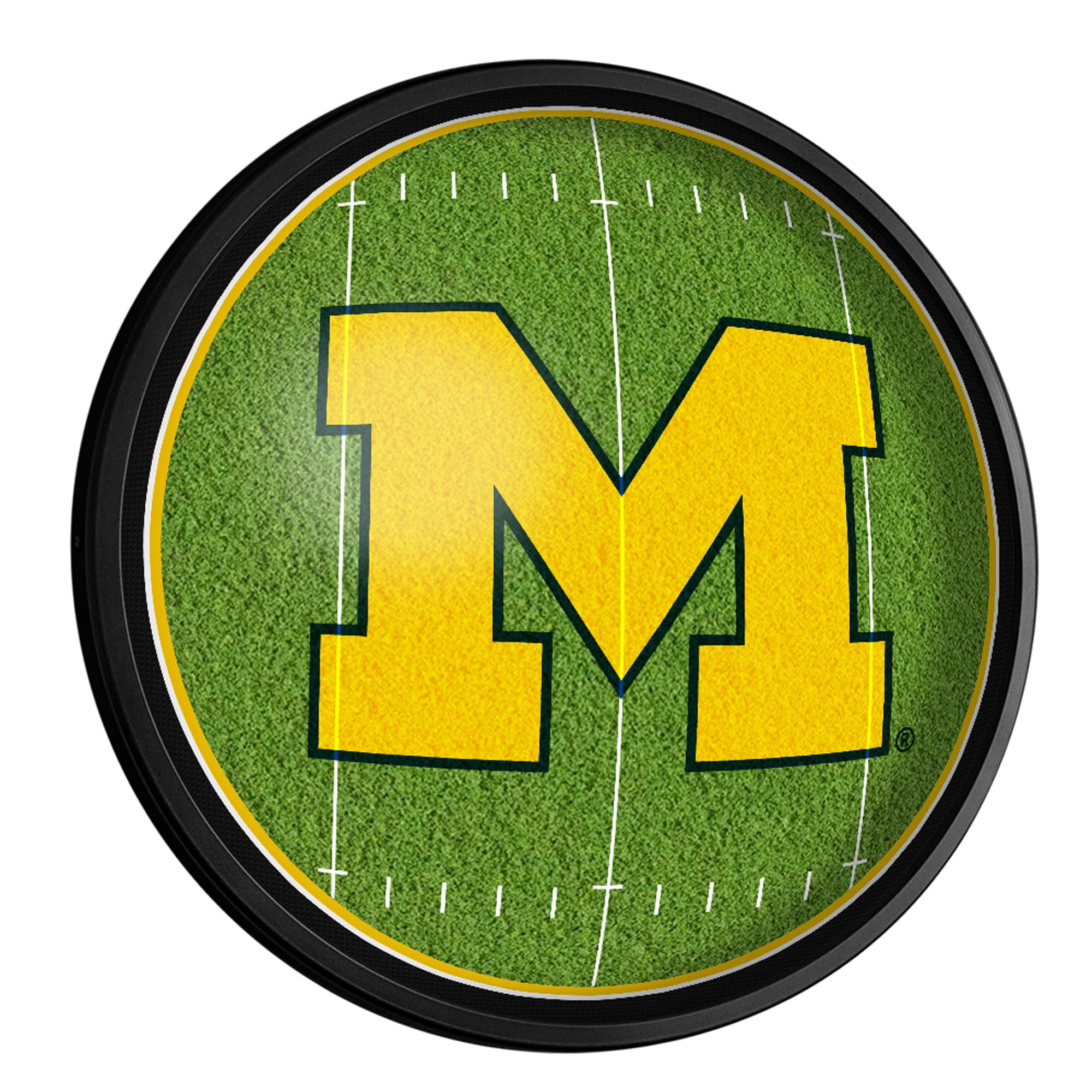 Michigan Wolverines Football 18'' Round Slimline Illuminated Wall Sign ...