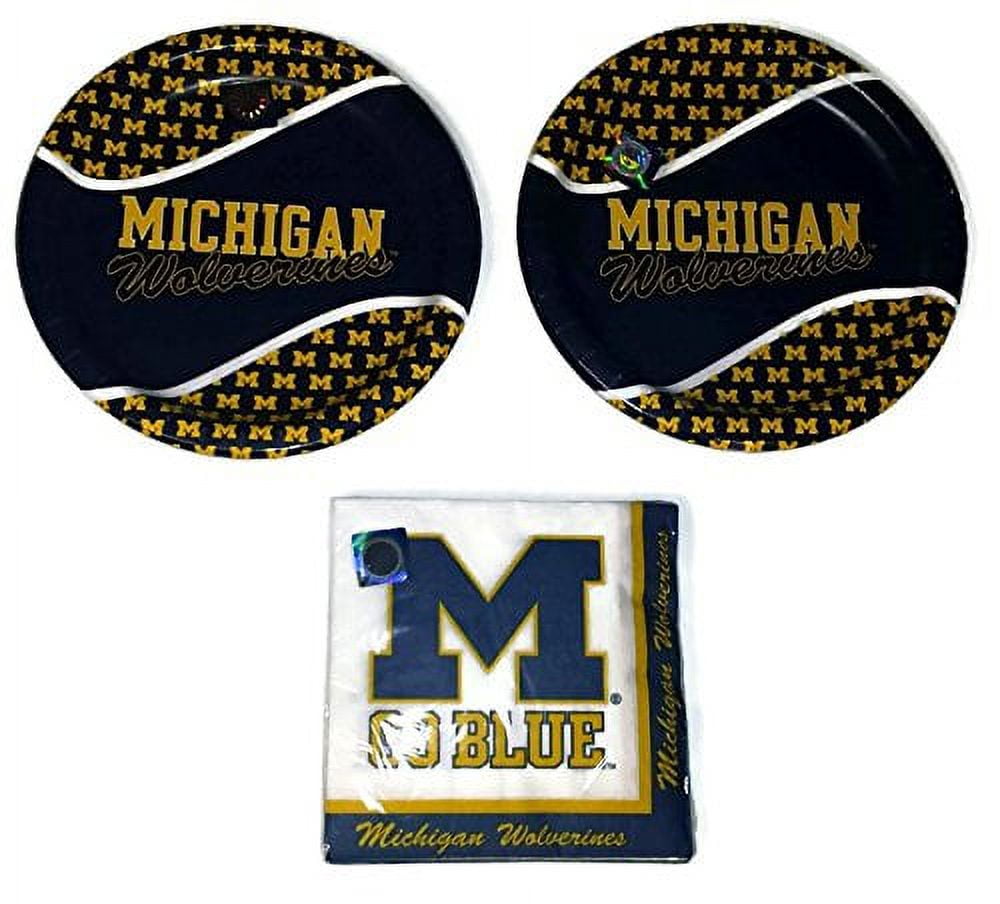 Michigan Wolverines Party Bundle 9" Plates (16) Lunch Napkins (20 ...