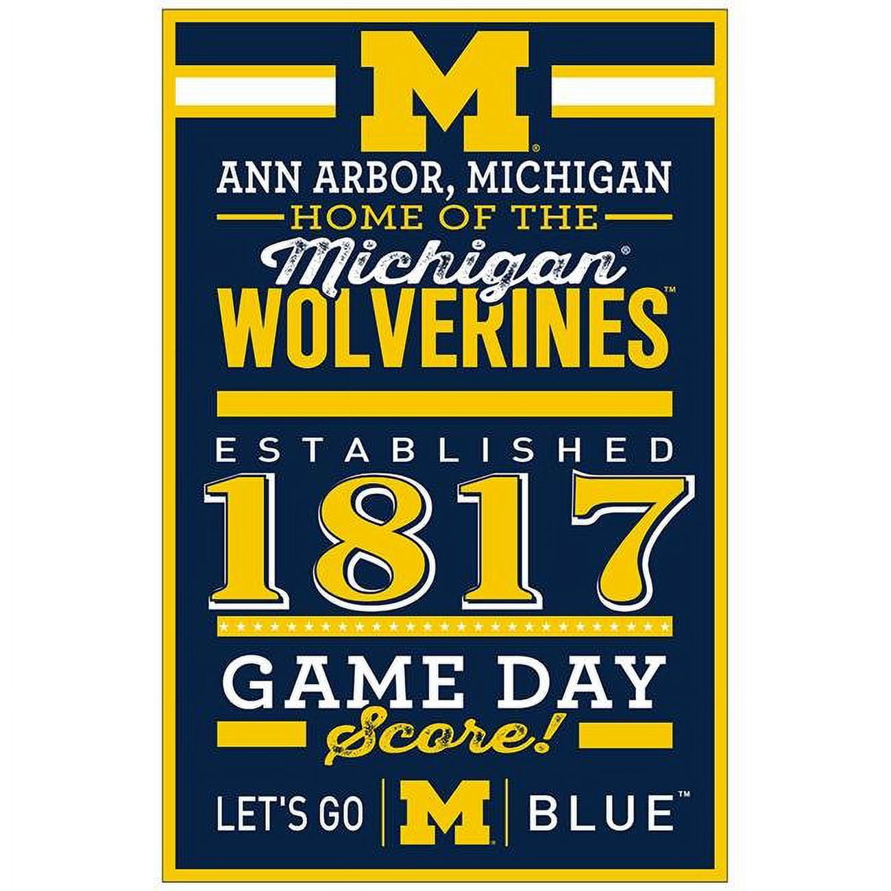 Michigan Wolverines Sign 11x17 Wood Established Design - Walmart.com