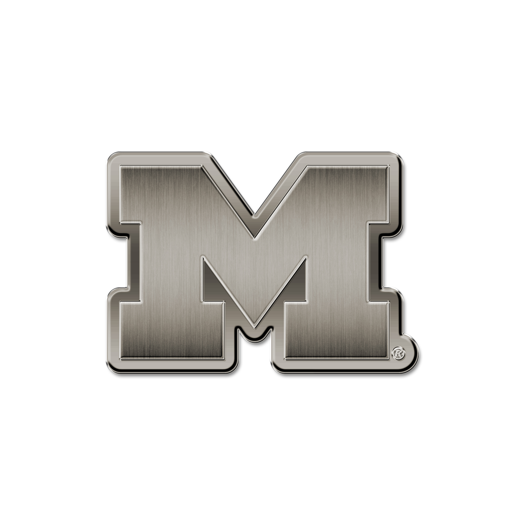 Michigan Wolverines Solid Metal Auto Emblem Antique Nickel for Car ...