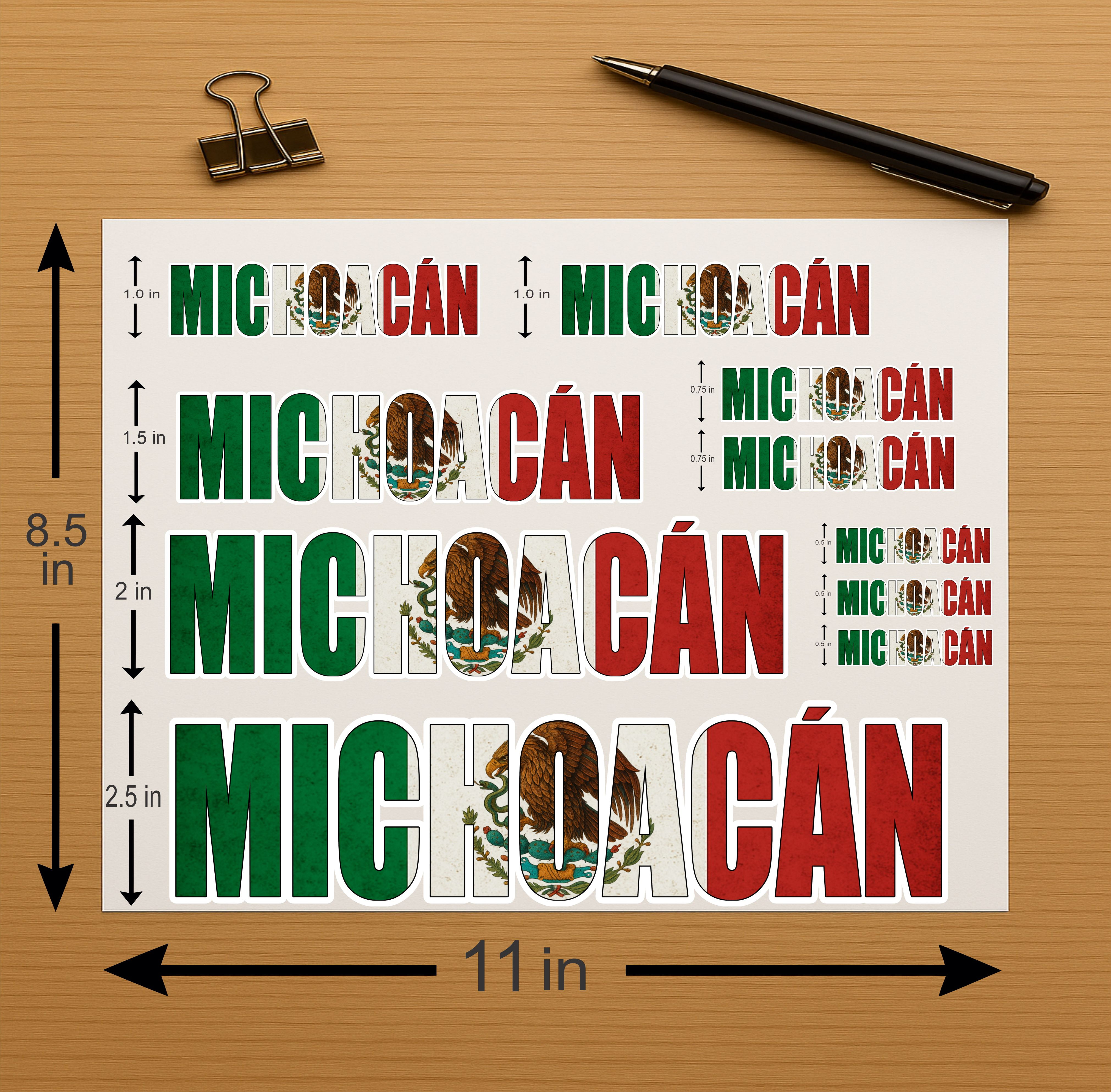 Michoacan Mexico Flag Letters Vinyl Sticker Decal Set – Full Color ...