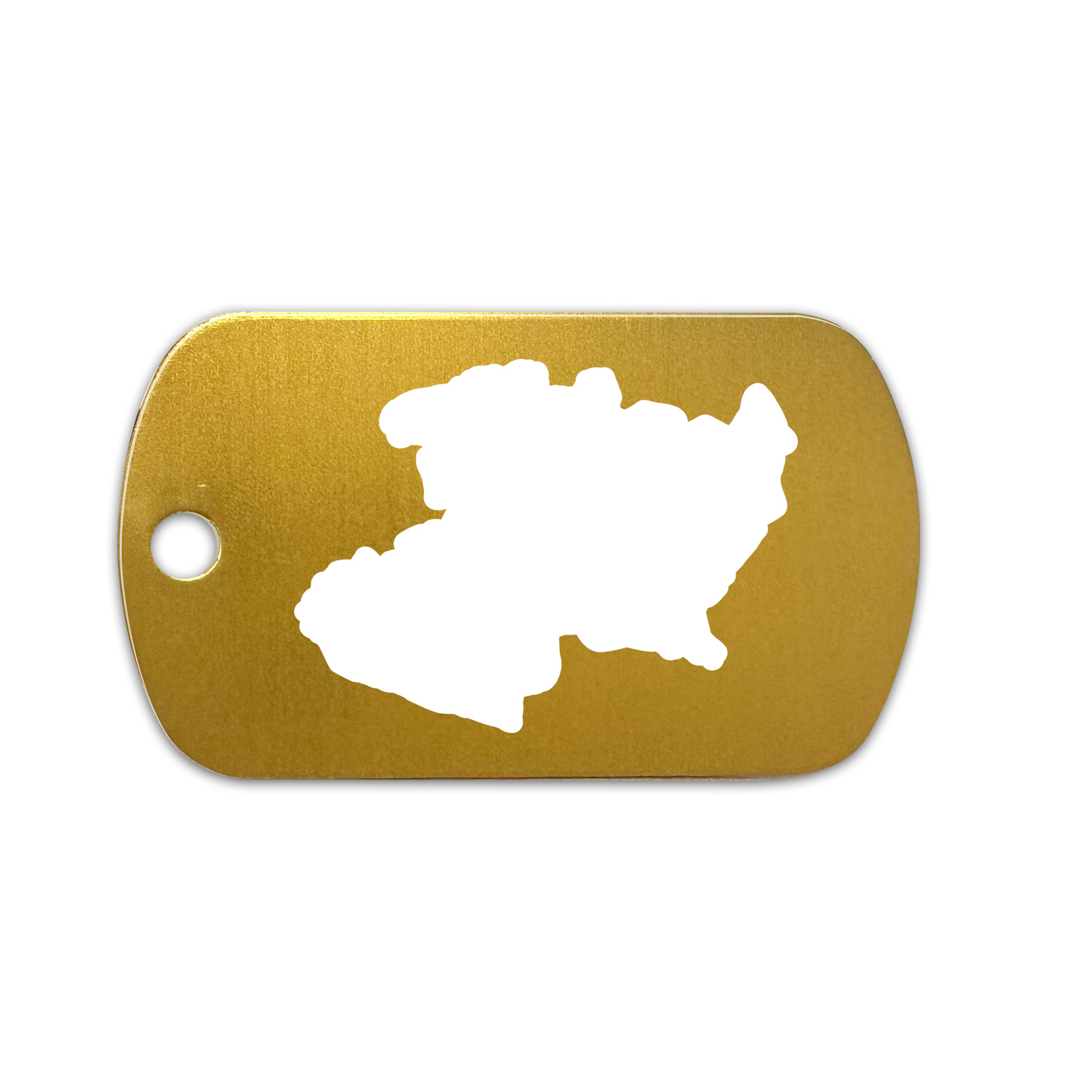 Michoacan State Shaped GI Dog Tag Aluminum Keychain mi mich mexico free ...