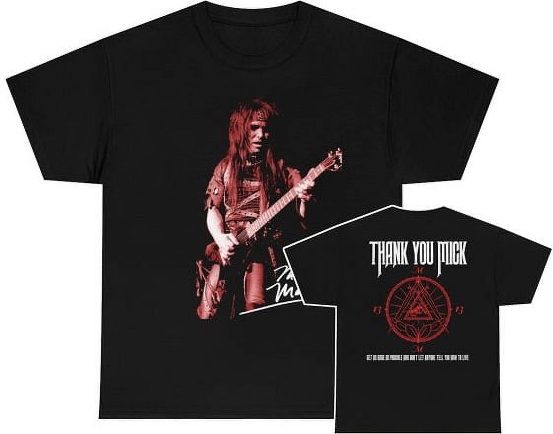 Mick Mars Signature With Logo and Quote On Back Shirt - Walmart.com