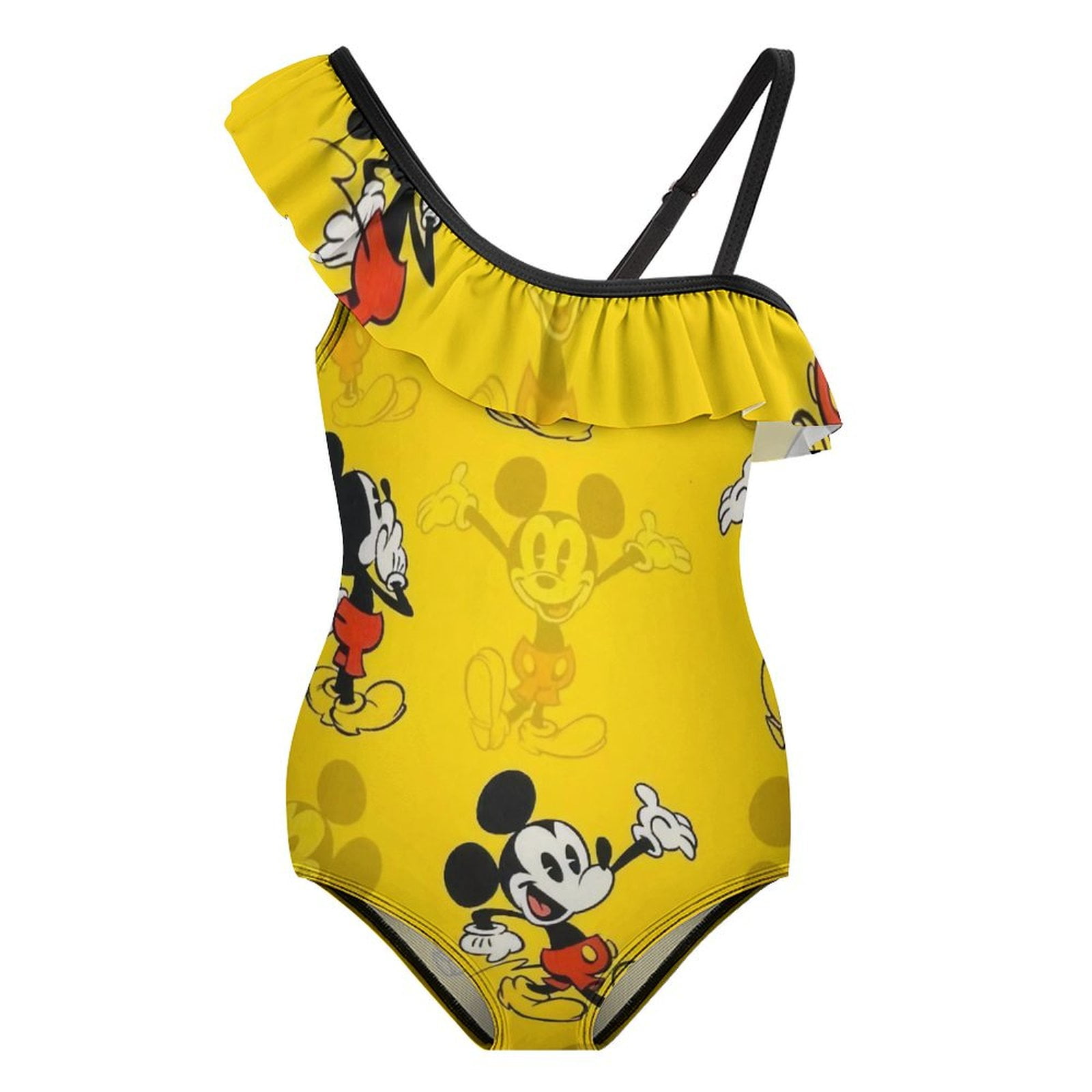 Mick-ey Min-nie Mouse Girls Swimsuit One Piece Swimsuits Ruffle Bathing ...