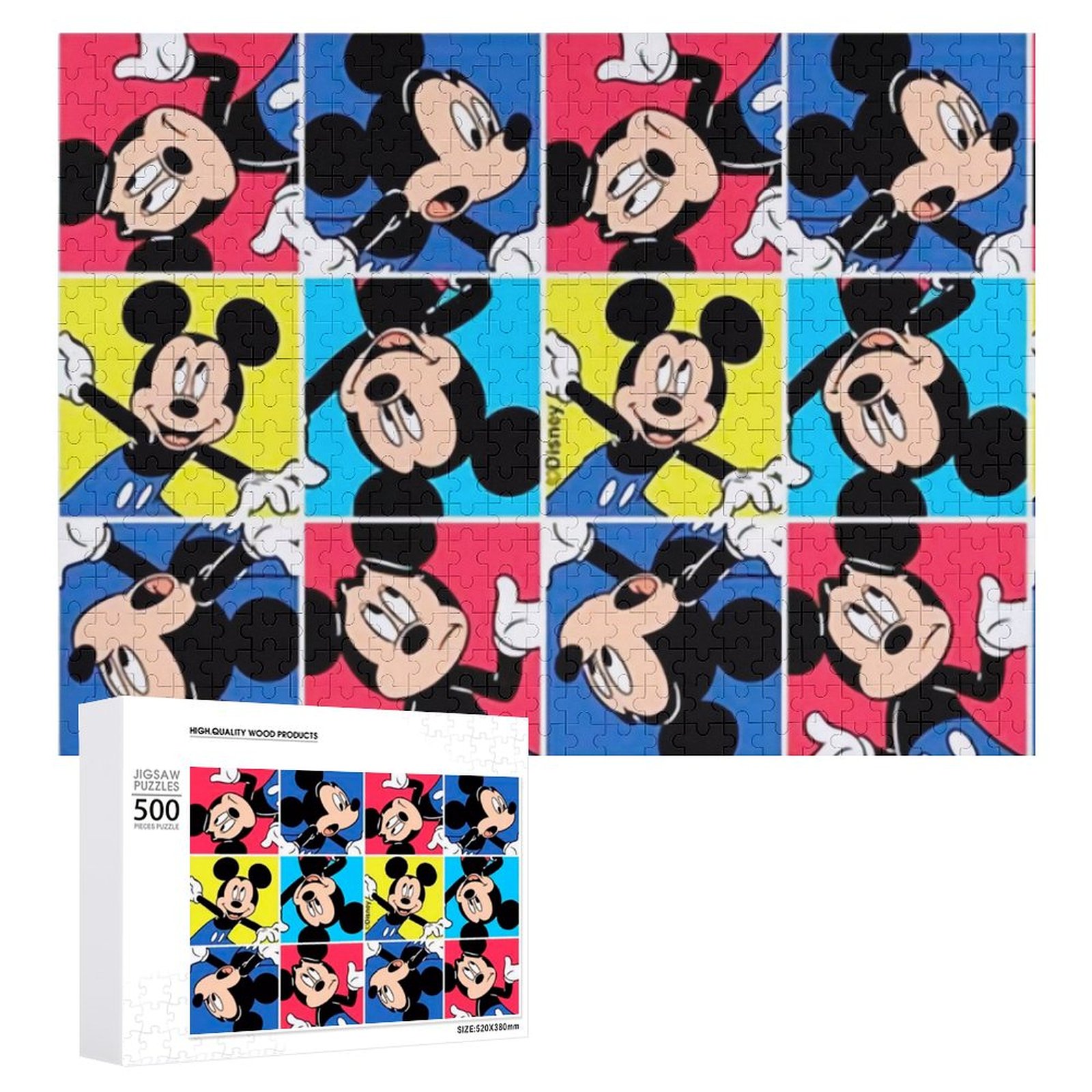 Mick-ey Min-nie Mouse Jigsaw Puzzles Home Decors Family Challenge Toy ...